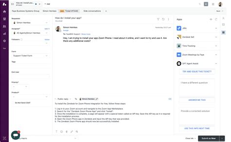 Gpt Agent Assist For Zendesk Our Software Faye