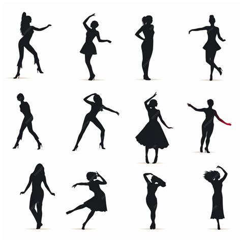 Premium Vector Dancer Silhouettes Cartoon Vector