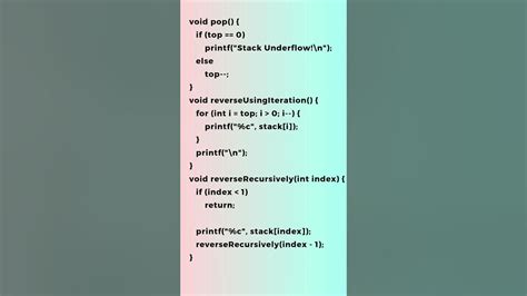 Code To Reverse String Using Stack In Data Structures Youtubeshorts