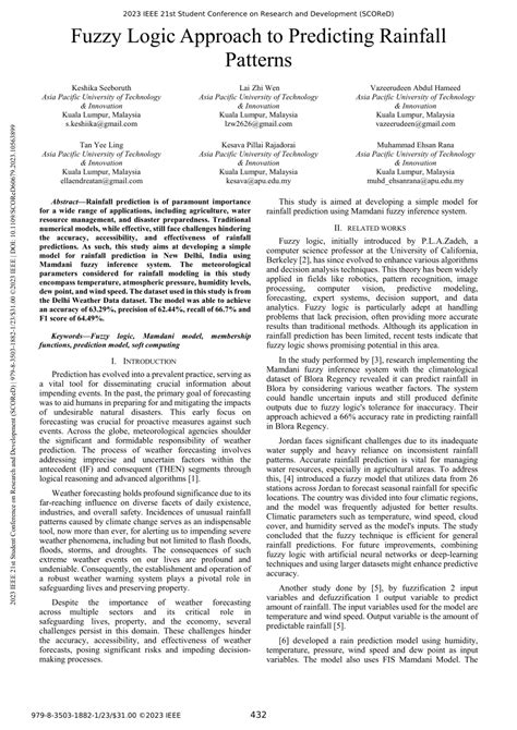 Pdf Fuzzy Logic Approach To Predicting Rainfall Patterns