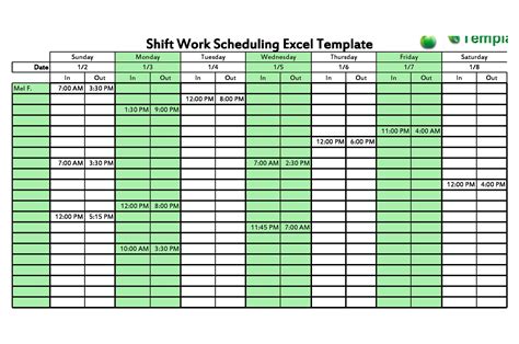 4 10 Hour Shift Schedule Templates