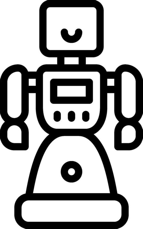 A Robot Is Shown In A Simple Line Drawing Vector Art At Vecteezy