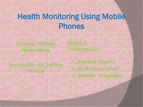 PPT Health Monitoring Using Mobile Phones PowerPoint Presentation Free Download ID 1614782
