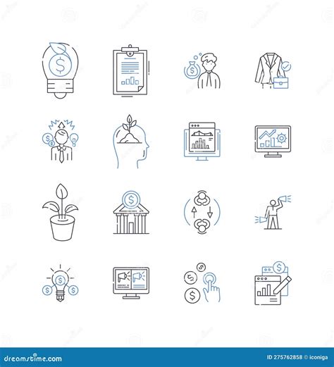 Bank Reconciliation Line Icons Collection Discrepancy Transaction