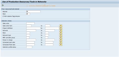 Cf Sap Tcode Prt Use Of Material In Network Transaction Code