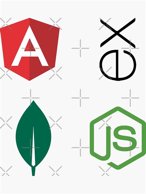 Mean Stack 4x Sticker Combo Pack Sticker For Sale By Thisisgeekvana