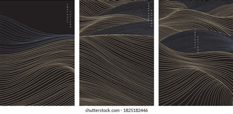 Abstract Art Background Japanese Wave Pattern Stock Vector Royalty Free 1825182446