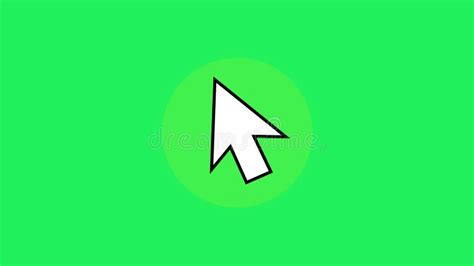 Arrow Cursor Click Animated Icon Mouse Click Symbol With Spark On Green Screen Flat