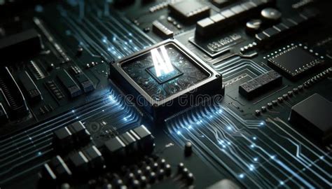 Digital Evolution Ai Chip Integration On Circuit Board An Artificial Intelligence Chip Concept