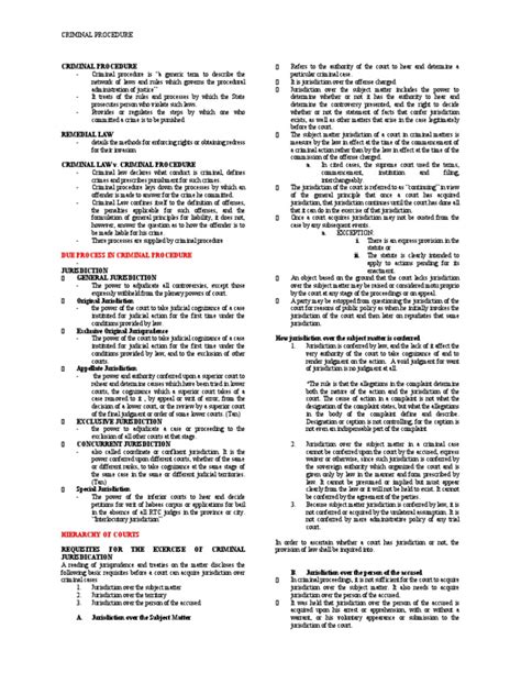 Criminal Procedure Reviewer Pdf Jurisdiction Court System Of Canada