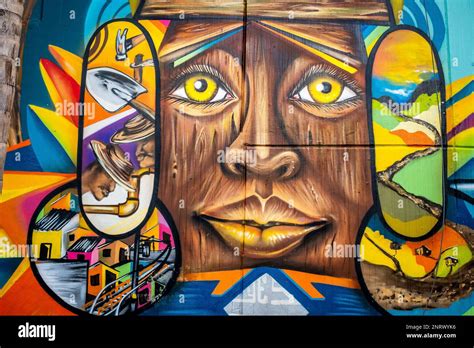 Street Art Mural Graffiti Comuna Medell N Colombia Stock Photo