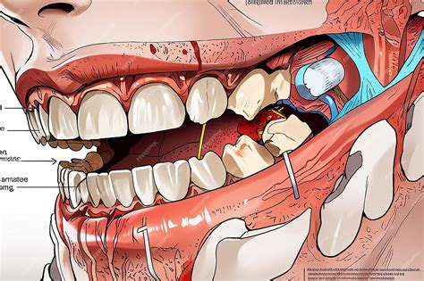 This Is Detailed Medical Illustration Of Human Oral Anatomy Showcasing