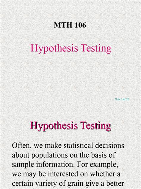hypothesis testing pdf statistical hypothesis testing hypothesis