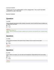 CIS Quiz 2 Docx Assessment Feedback Thank You For Your Participation In This Assignment Your