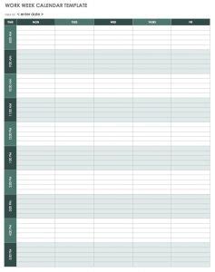 Weekly Calendar Template Excel Mt Home Arts