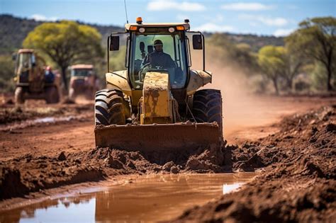 Premium Photo Grader Working On A Largescale Earthmoving Project Best Grader Image