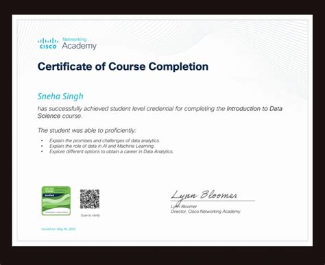 Datascience Cisco Certification Learningandgrowth Sneha Singh