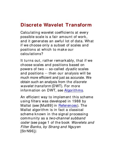 matlab 7 10 0 r2010a discrete wavelet transform wavelets a new