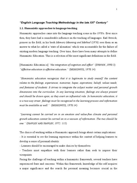 english language teaching methodology in the late xxth century pdf