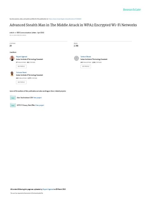 Advanced Stealth Mitm Attack In Wpa2 Pdf Wi Fi Data Transmission