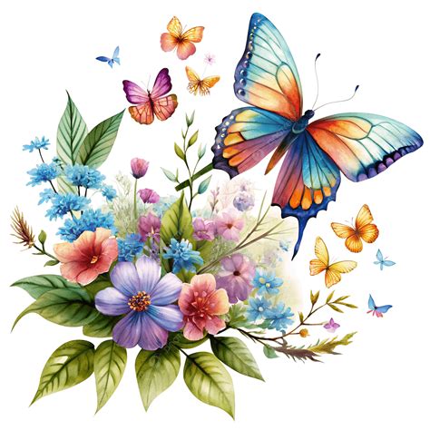 World Flowers Flowers And Butterflies Clipart