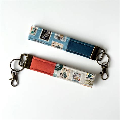 Scrappy Key Fob Postage Stamps Little Sister Sewing