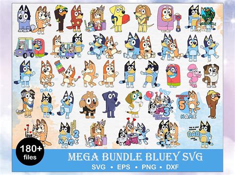 180 Bluey Svg Bluey SVG Files Bluey Png Bluey Party Svg Files Png For Shirts Svg Png Eps