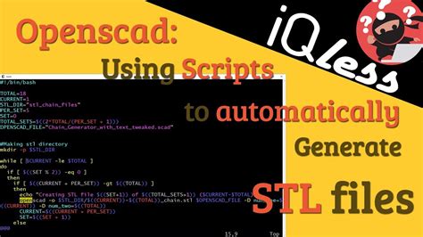 Openscad Using Scripts To Automatically Generate Stl Files Youtube