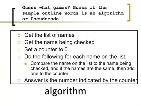 Algorithm And Pseudocode Pptx