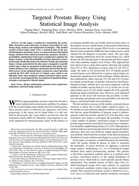 Pdf Targeted Prostate Biopsy Using Statistical Image Analysis