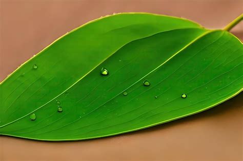 Premium Ai Image Green Leaf Macro Photograph