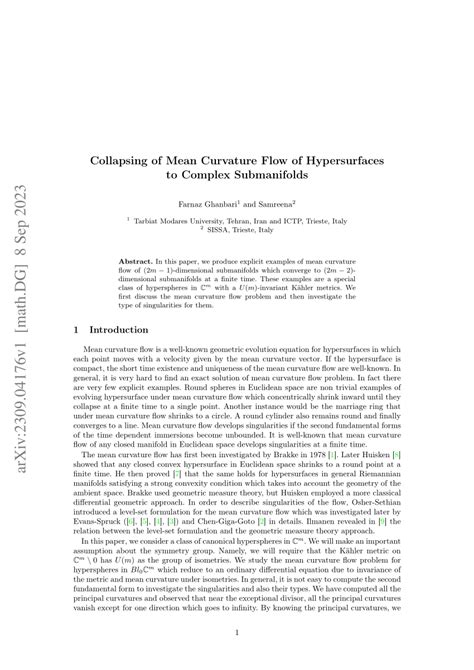 Pdf Collapsing Of Mean Curvature Flow Of Hypersurfaces To Complex Submanifolds