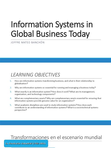 1 Information Systems In Global Business Today Pdf Sociedad Conocimiento