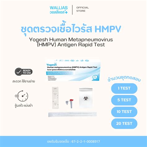 ชุดทดสอบฮิวแมนเมตะนิวโมไวรัส Hmpv ยี่ห้อ โยเกซ Yogesh Hmpv Antigen Test พร้อมจัดส่ง Shopee