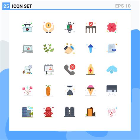 Pack Of 25 Creative Flat Colors Of Property Construction Lantern Business Festival Editable