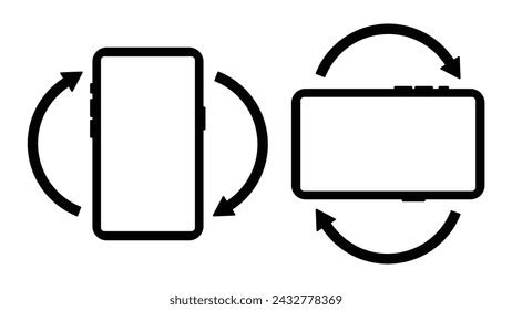 Rotate Smartphone Rotation Interface Ui Arrow Stock Vector Royalty Free Shutterstock