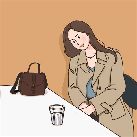 가을여자 일러스트 친구