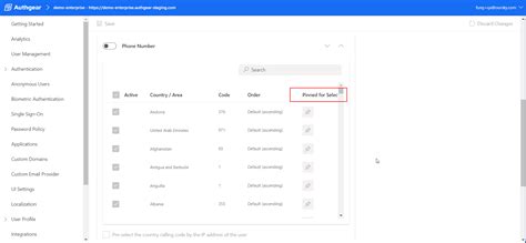 Admin Portal Login IDs Column Name Pinned For Selection Overflowed