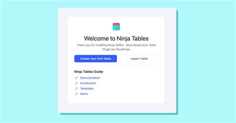 create your first drag and drop table with ninja tables