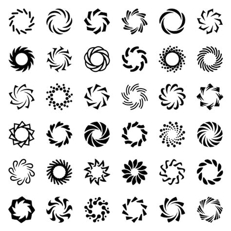 Premium Vector Set Of Circle Design Elements Vortex And Whirlpool Symbols Swirling Circles