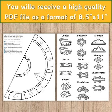 Build A 3d Teepee Tipi Native Americans Craft Symbols Design A Teepee Template Scissor