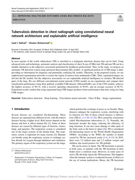 tuberculosis detection in chest radiograph using convolutional neural