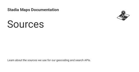 Sources Stadia Maps Documentation
