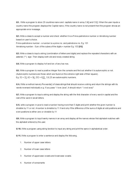 Icse Important Questions Pdf Letter Case String Computer Science