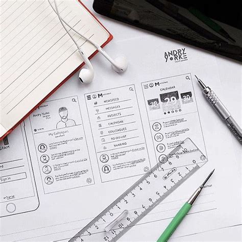Ui Ux Design Sketches And Wireframes From Instagram Artofit