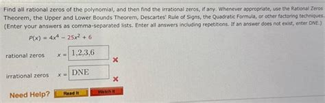Solved Find All Rational Zeros Of The Polynomial And Then Chegg Com