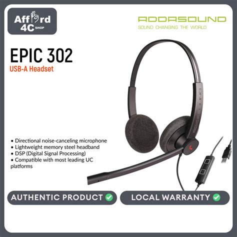Addasound Epic 302 With Outstanding Noise Cancelling Usb A Stereo