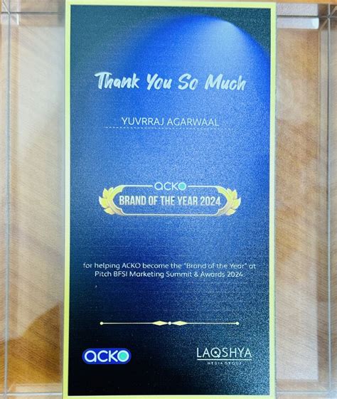 Yuvrraj Agarwaal On Linkedin Oneacko Partnerships Mutualtrust Acko Acko Brandoftheyear