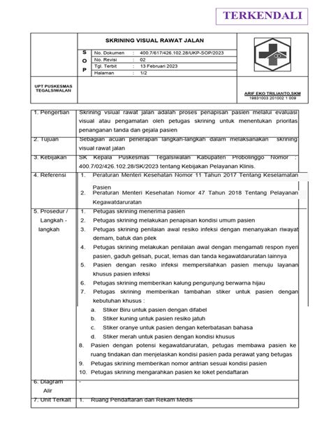 Sop Skrining Visual Rawat Jalan Pdf