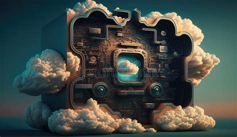 Cloud Computing Technology Concept Futuristic Illustration Ai Generated Stock Image Image Of